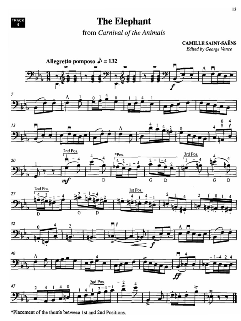The Elephant, Saint Saens - Vance | PDF