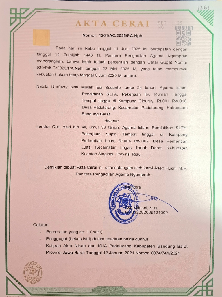 Akta Cerai | PDF