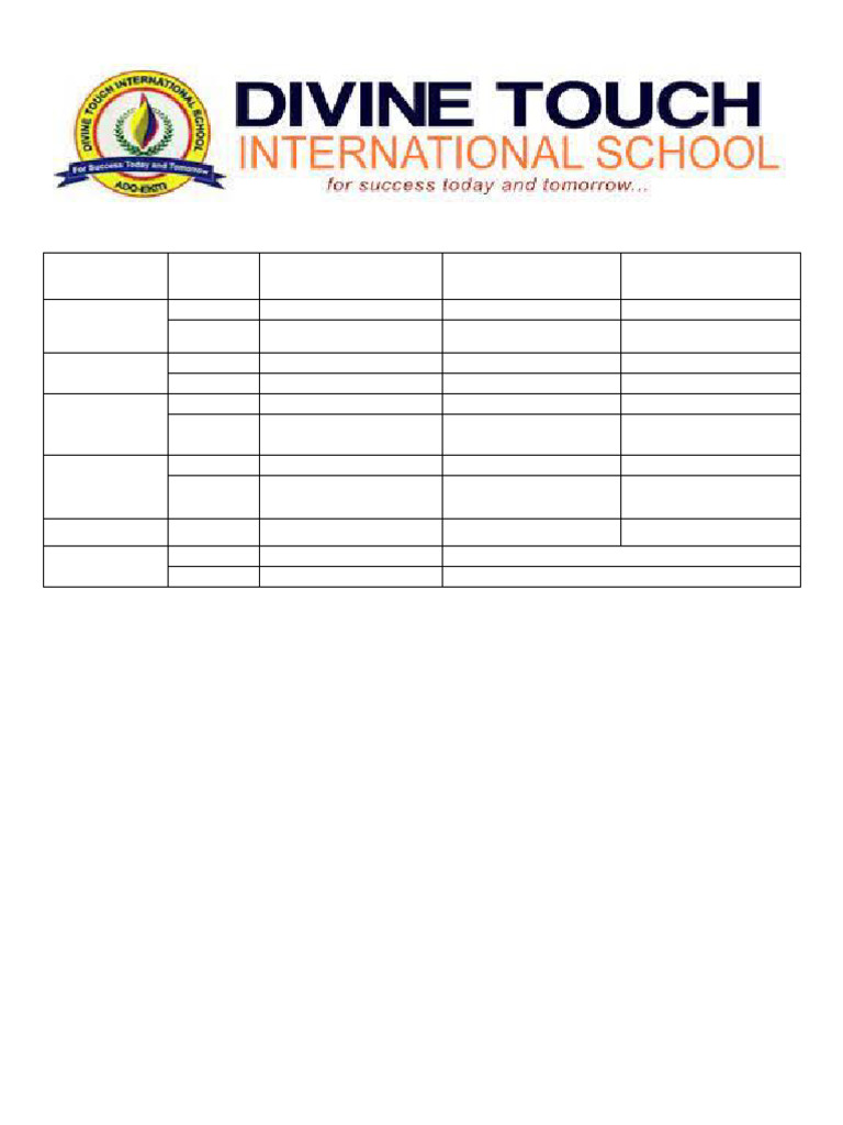Sss 2 Preparatory Class Time Table | PDF