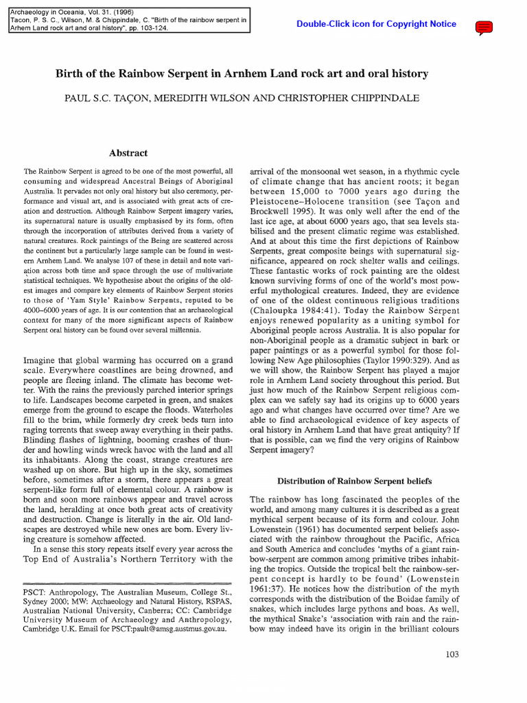 Birth of The Rainbow Serpent in Arnhem L | PDF | Cartesian Coordinate ...