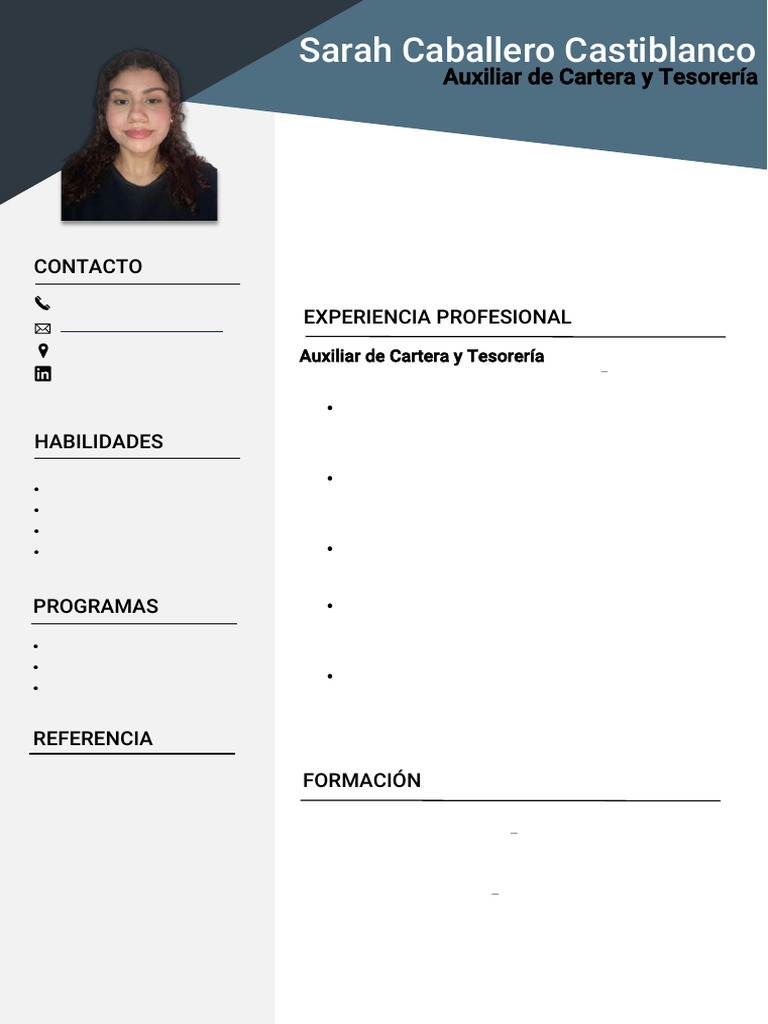 CV - Sarah Caballero | PDF | Contabilidad | Economias