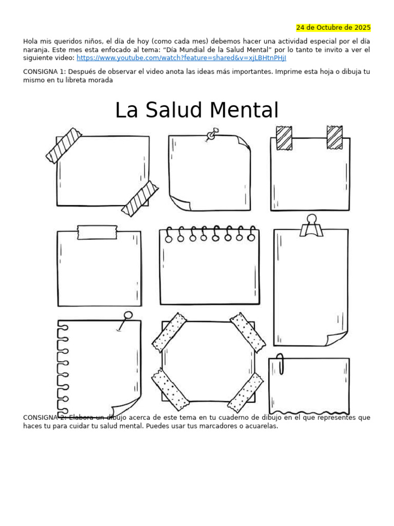 Actividades para el Día de la Salud Mental | PDF