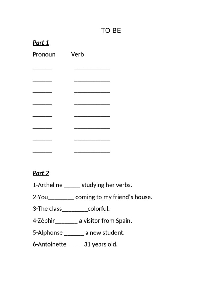To Be | PDF