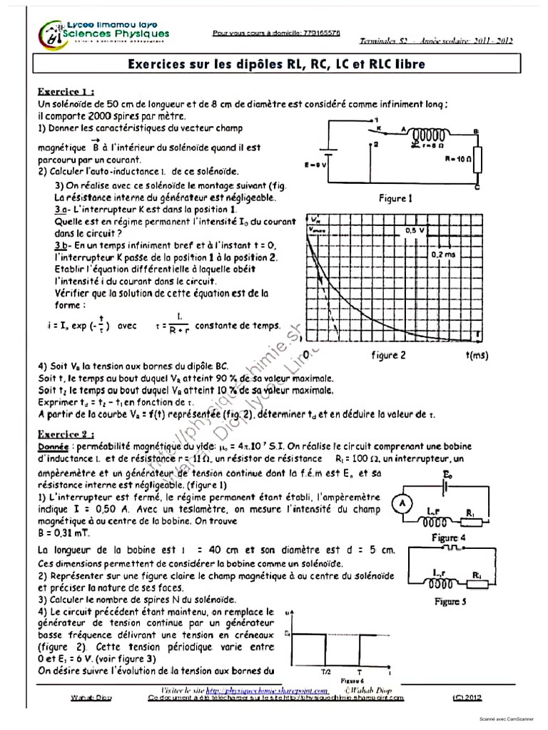 TD Sur RL RC LC RLC | PDF