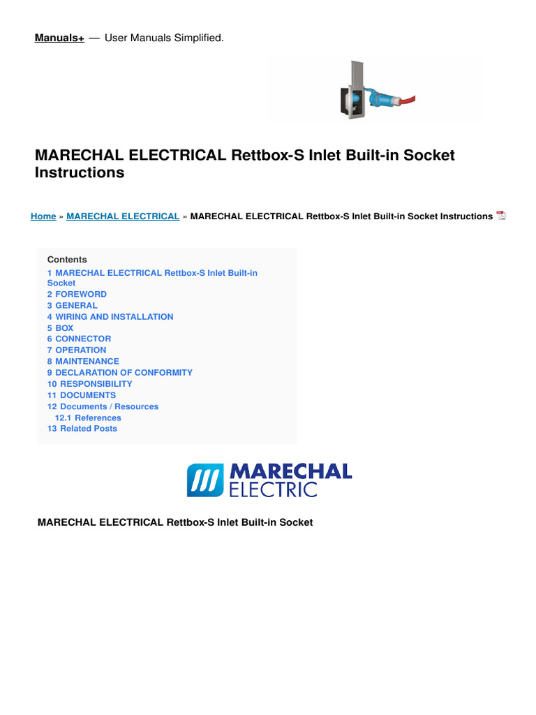 Rettbox-S Inlet Socket Installation Guide | PDF | Electrical Connector ...