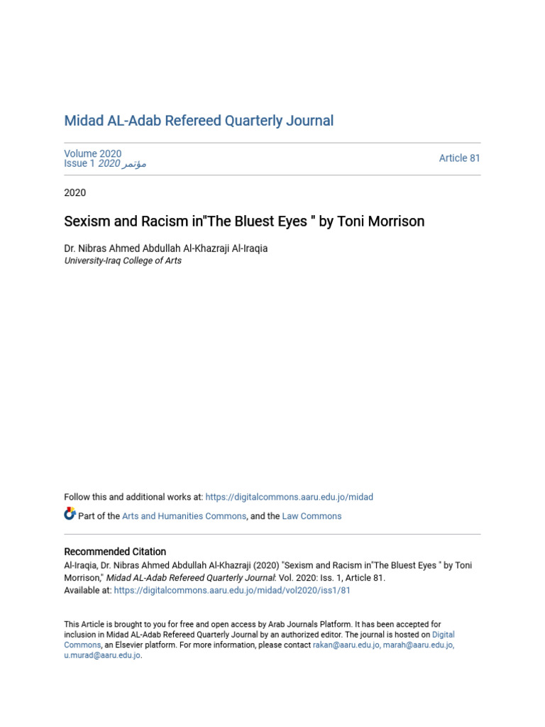 Sexism and Racism in Morrison's Novel | PDF | Sexism | Racism