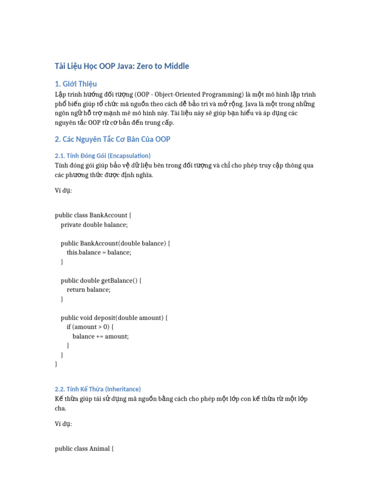 OOP Java TaiLieu | PDF