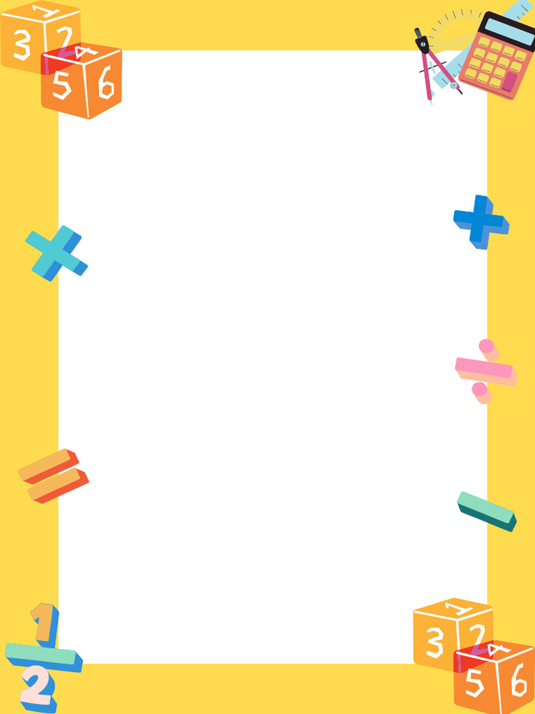 Blue White Cartoon Cute Illustrative Kids Math Page Border PDF | PDF