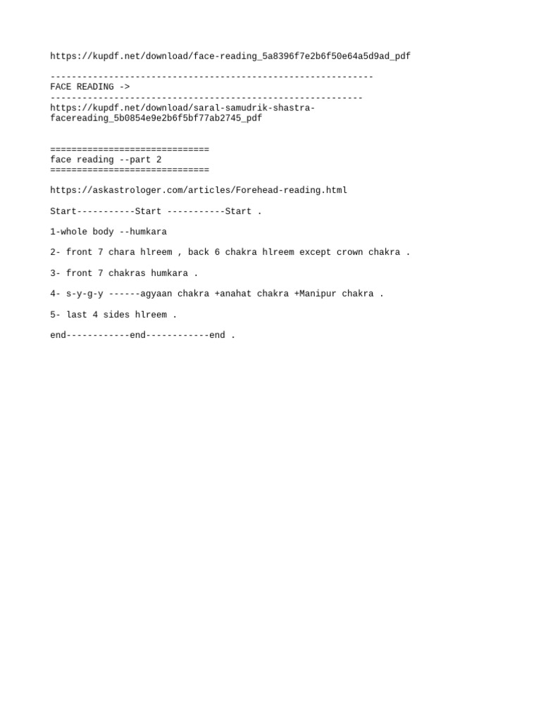 Face Reading Pdf