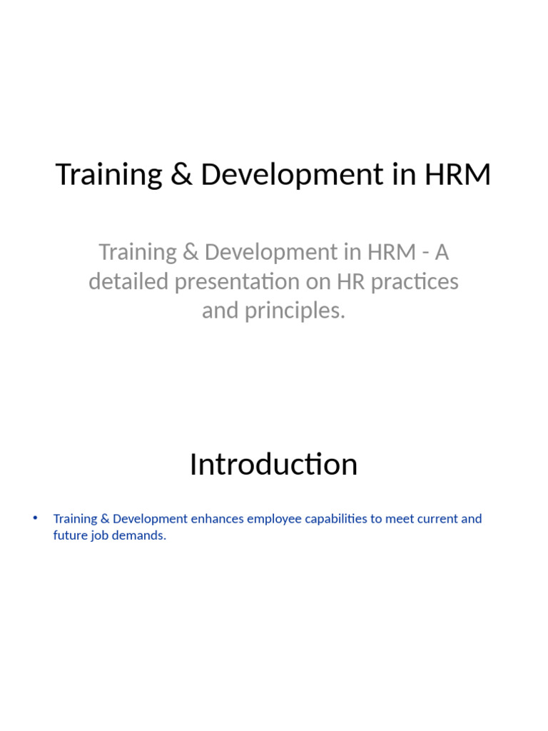 Training and Development in HRM | PDF