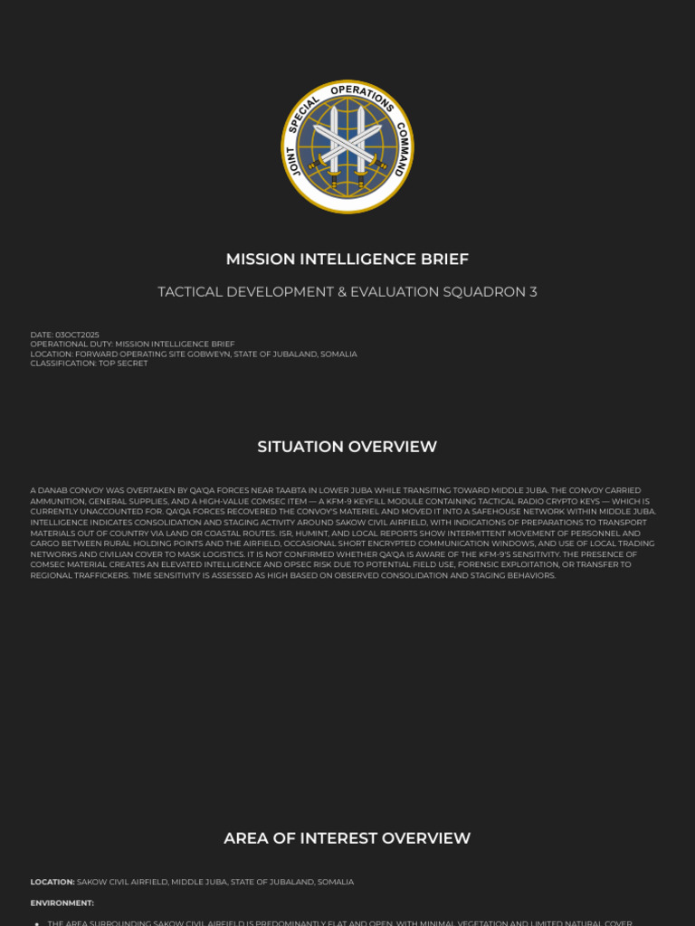 Somalia Mission Intelligence Brief 2025 | PDF | Al Shabaab (Militant ...