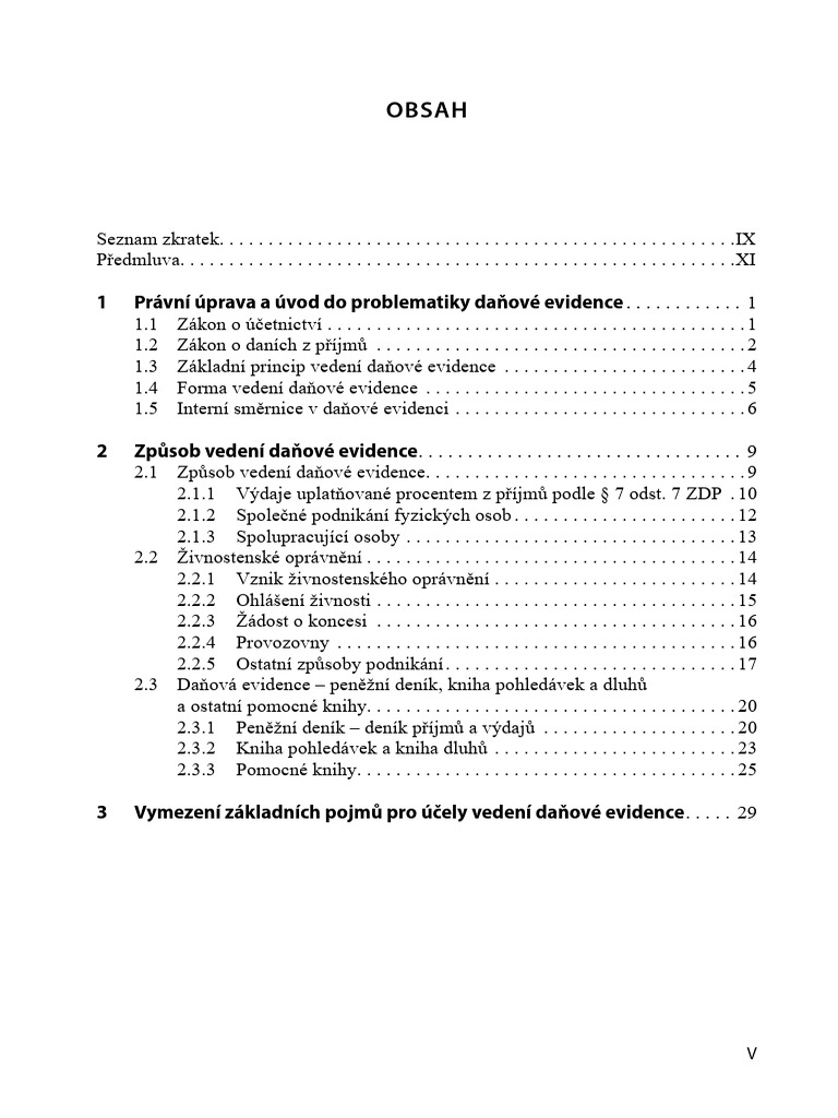 Danova Evidence 3 Vyd OBSAH | PDF