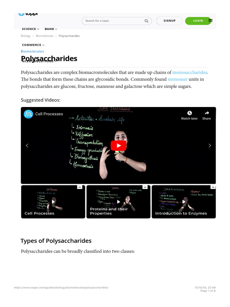 Polysaccharides - Types Structure Functions With Videos and Examples ...