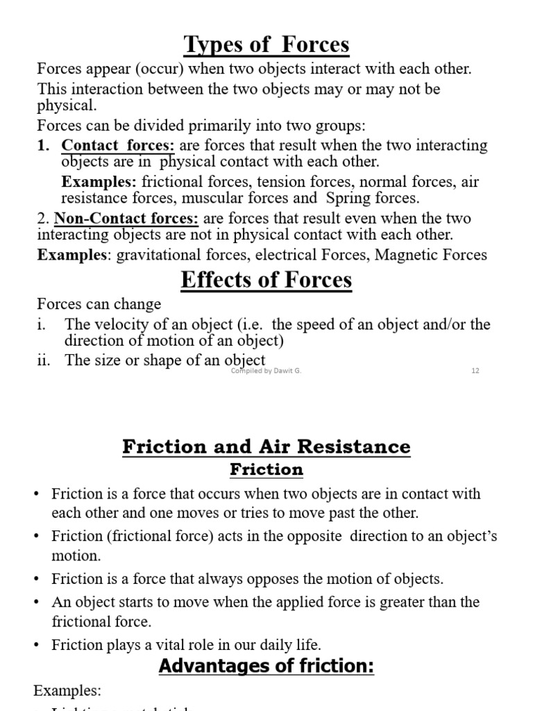 Notes-Forces and Motion P2-2017e | PDF | Force | Drag (Physics)