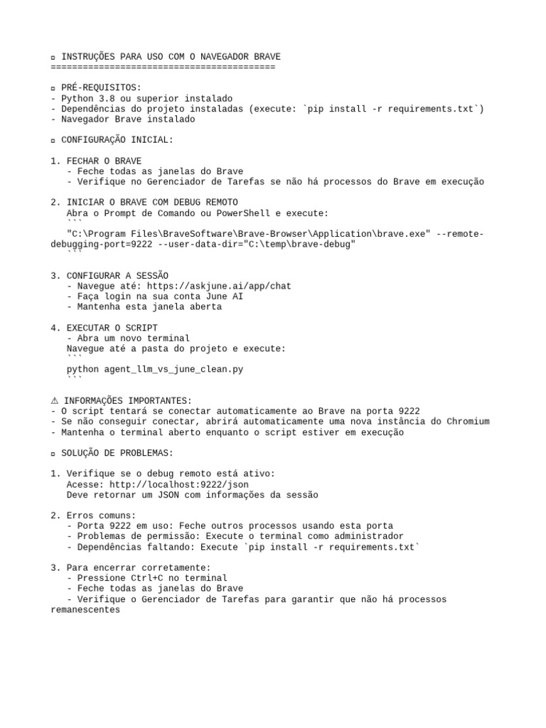 Instruções para Usar o Navegador Brave | PDF