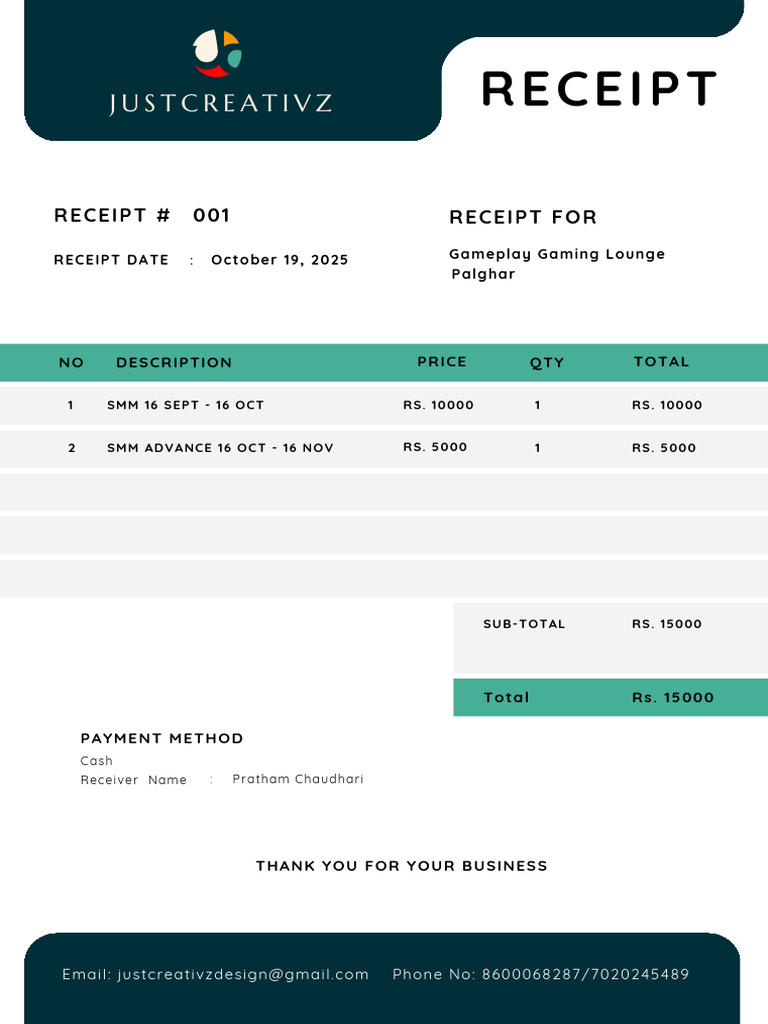 SMM Reciept | PDF