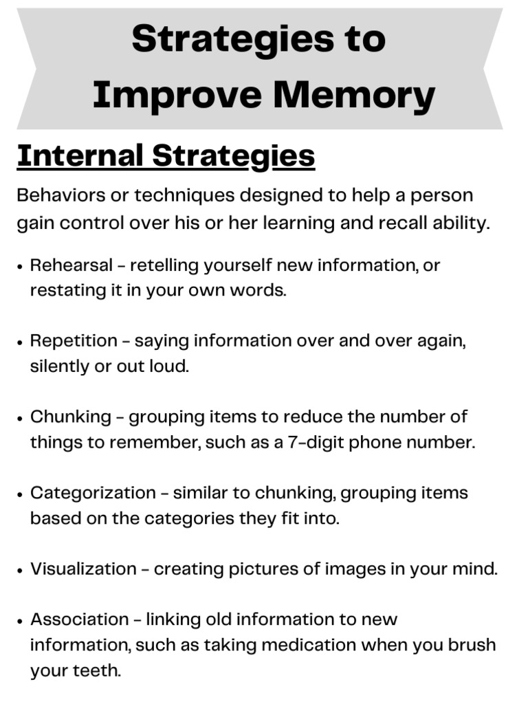 Effective Memory Improvement Strategies | PDF