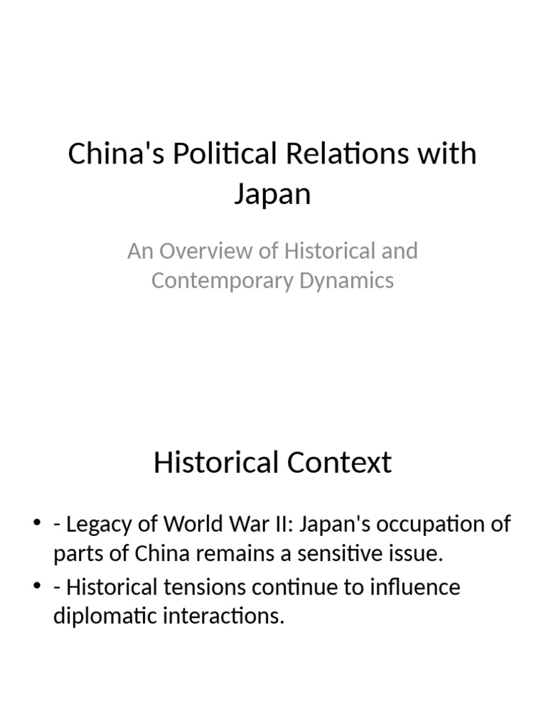 China-Japan Political Relations Overview | PDF