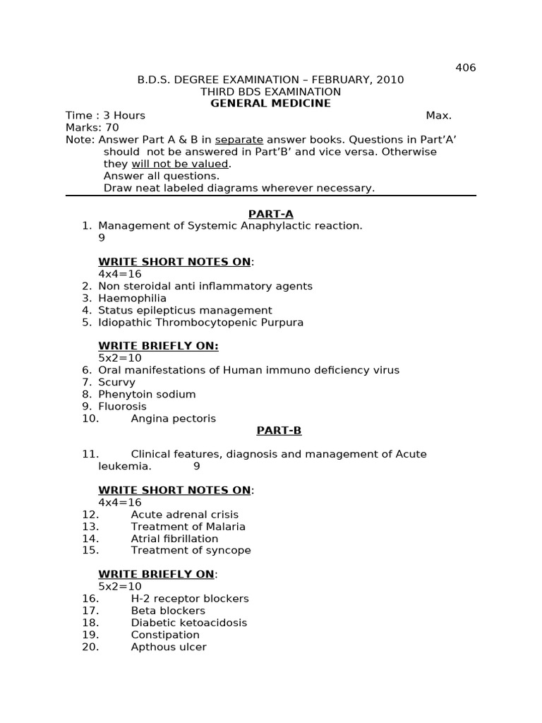 BDS 3RD Year 2010-2023 | PDF | Dental Degree | Dentistry