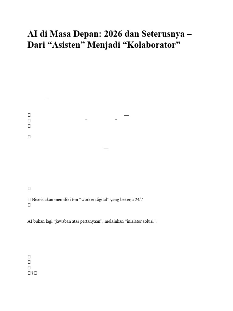 AI Di Masa Depan | PDF