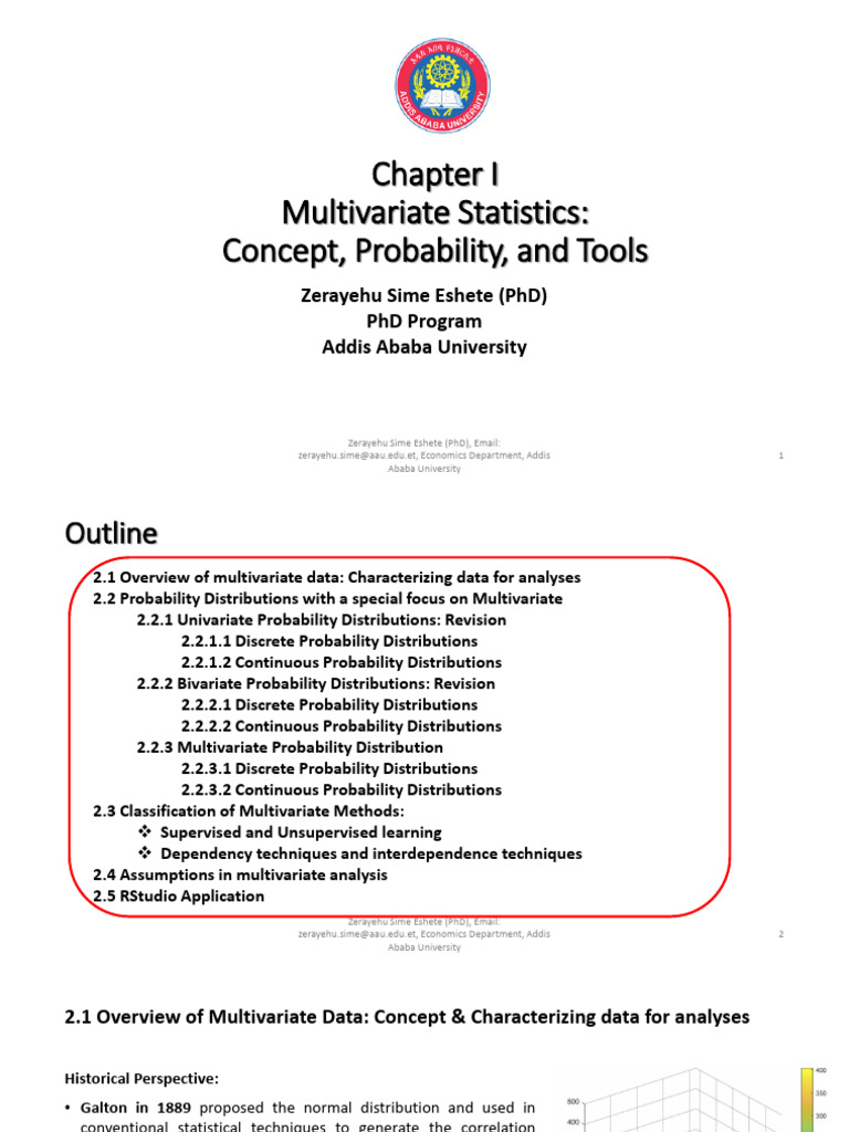 Multivariate Statistics Overview and Tools | PDF | Probability ...