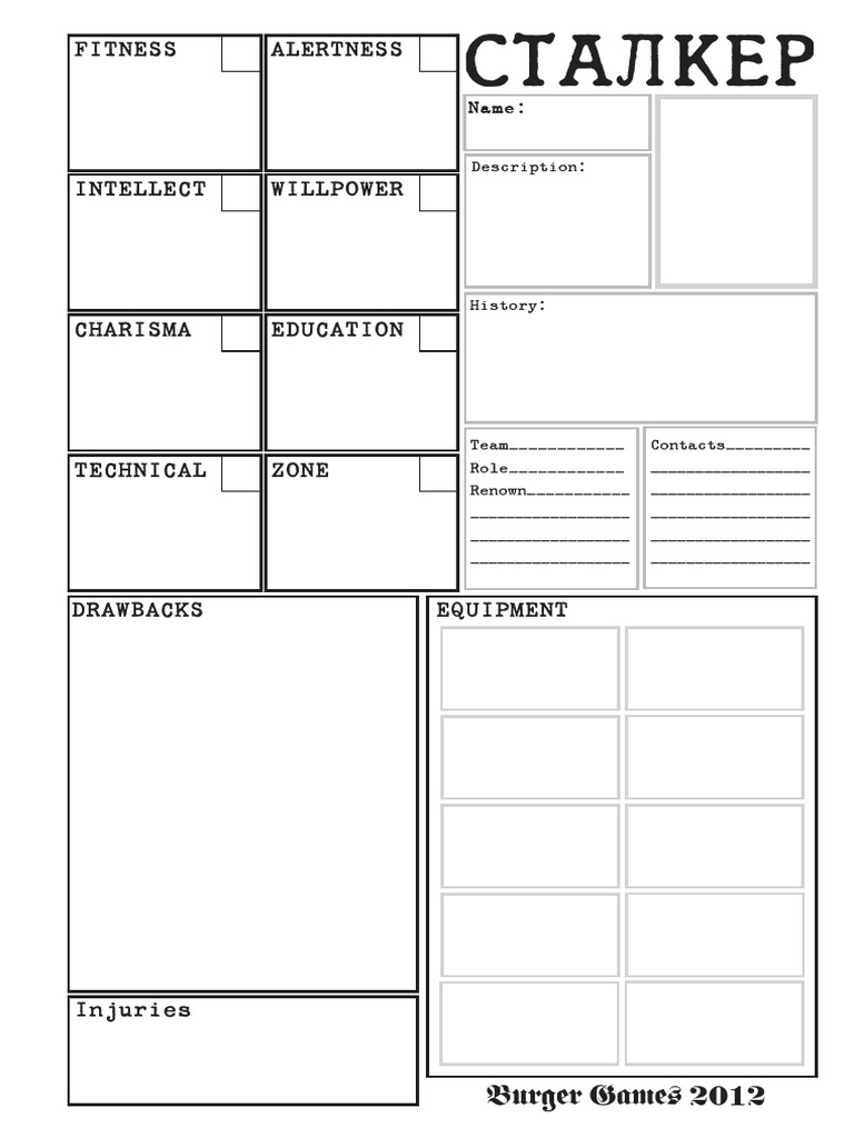 Stalker Sheet en | PDF