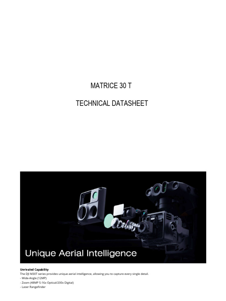 DJI M30T Drone Specifications Overview | PDF | Camera | Unmanned Aerial ...