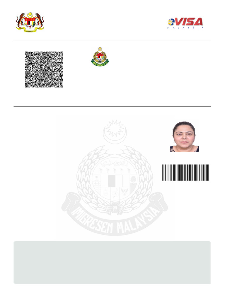 Malaysia eVISA Details for Zobia Wahab | PDF | Travel Visa | Passport