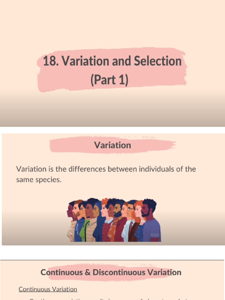Variation and Selection Part 1 | PDF