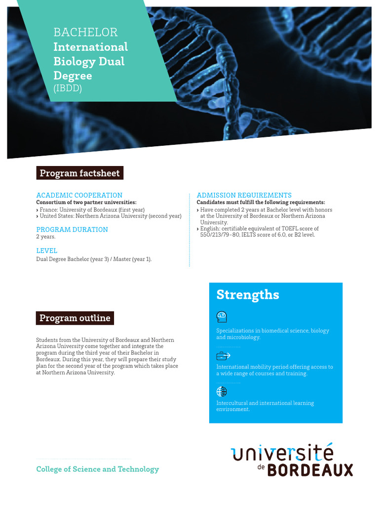 International Biology Dual Degree Program | PDF | Biology | Life Sciences