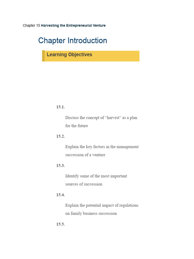 Harvesting Strategies for Entrepreneurs | PDF | Entrepreneurship ...