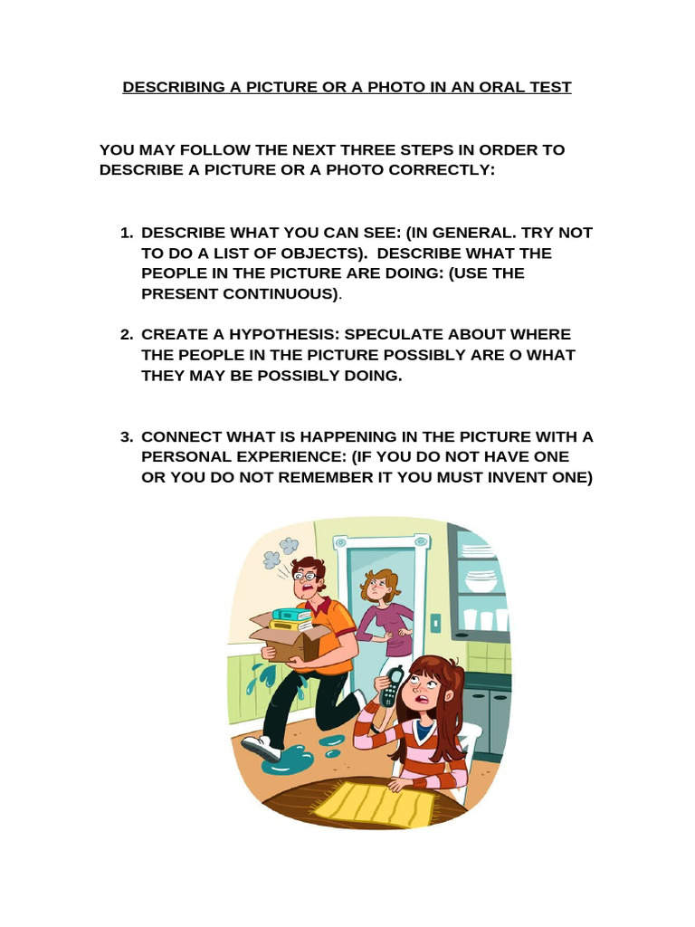 Describing A Picture or A Photo in An Oral Test | PDF