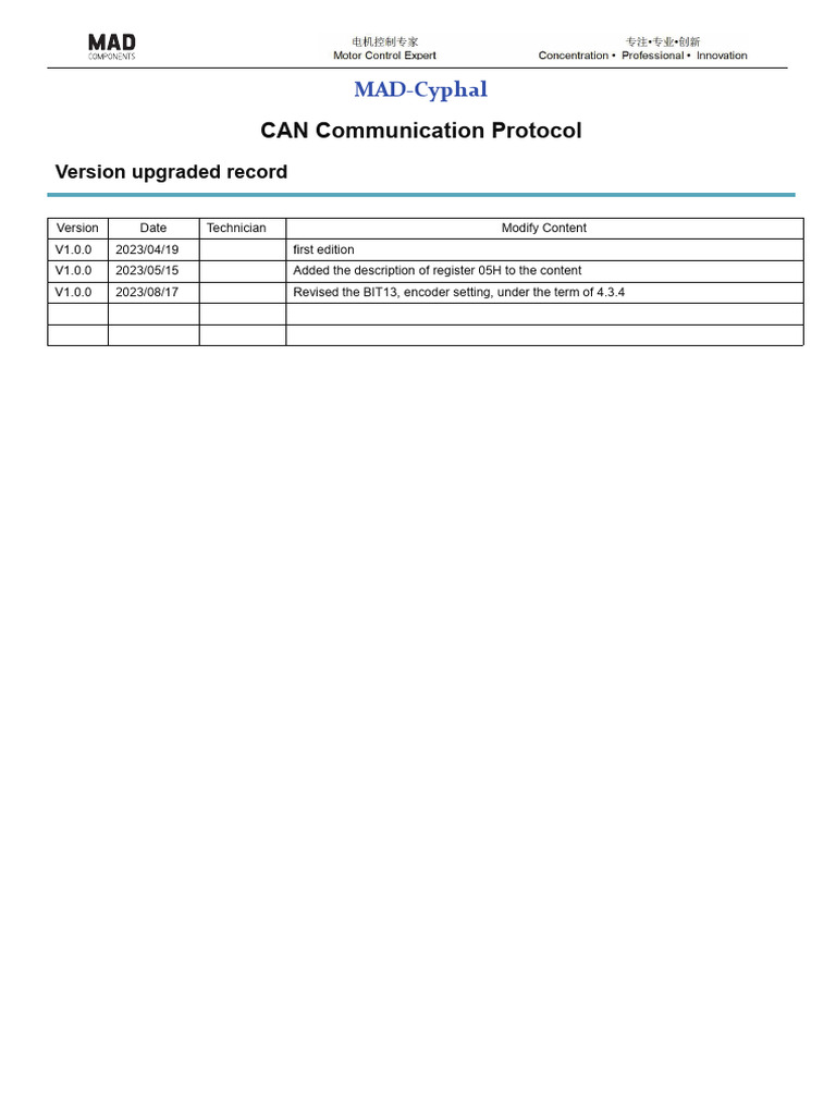 CAN Communication Protocol: MAD-Cyphal | PDF | Digital Technology | Computer Engineering
