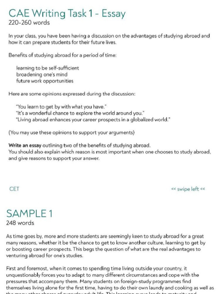 Kami Export - CAE Writing Task. Samples | PDF