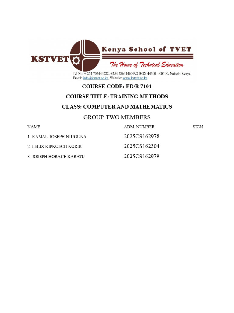 Training Methods Assignment | PDF | Learning | Curriculum