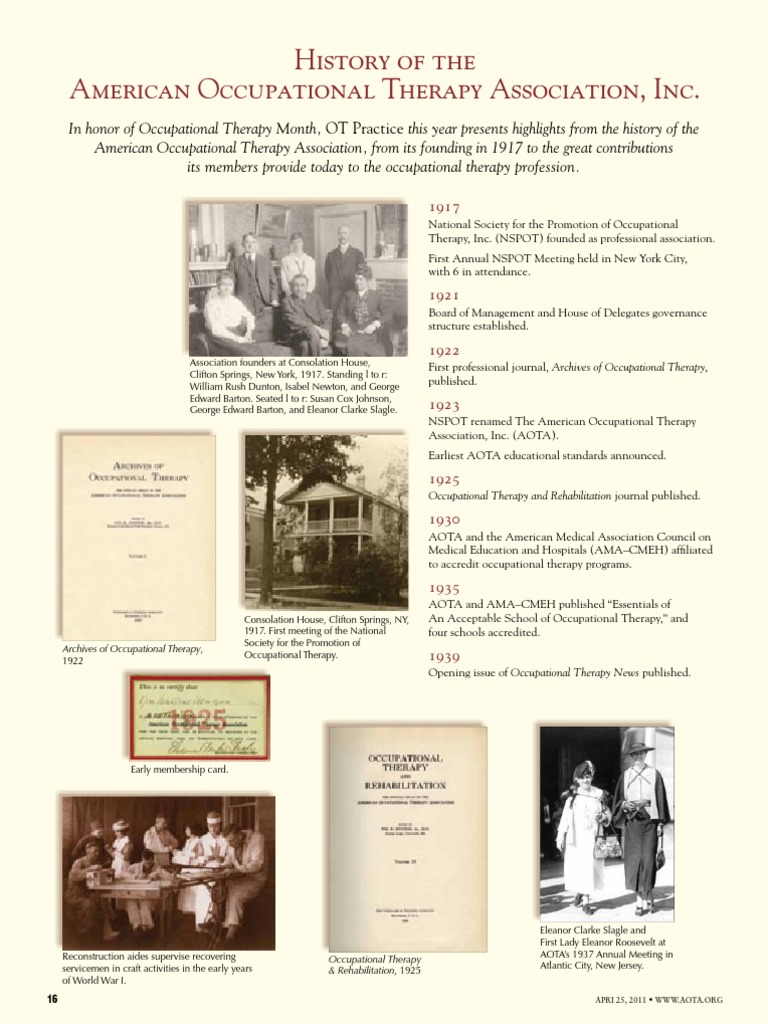 Pictorial History of AOTA | PDF | Occupational Therapy | American ...