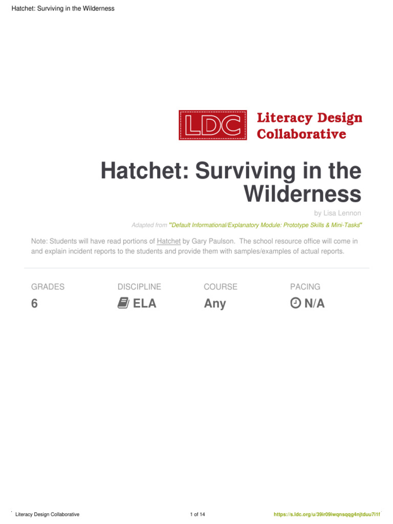 Incident Report Task for Hatchet | PDF | Reading Comprehension | Learning