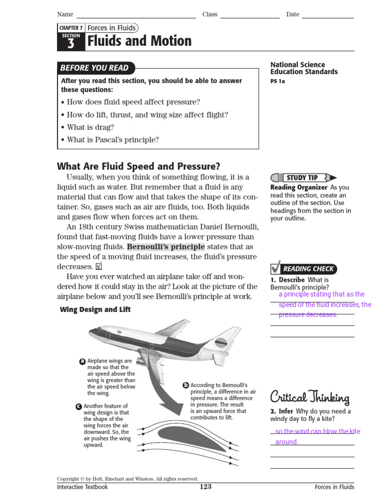 Forces in Fluids: Motion and Pressure | PDF | Lift (Force) | Wing