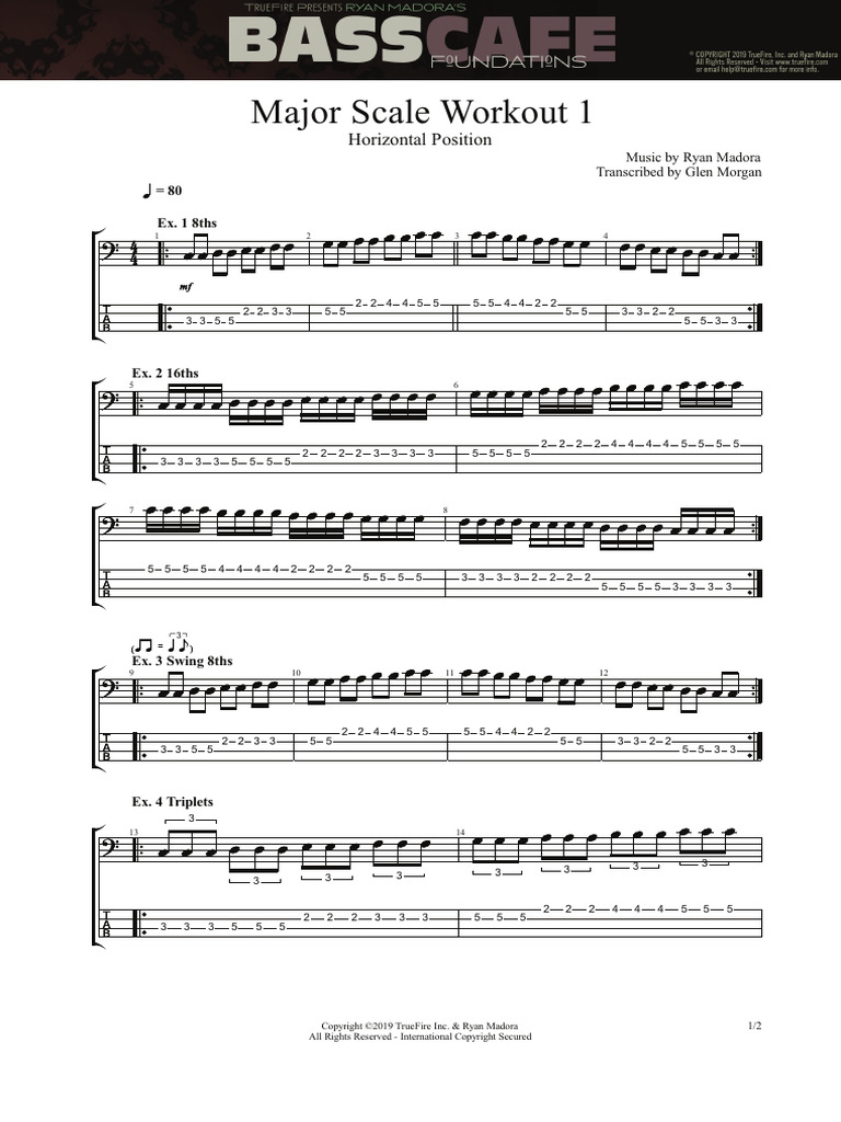 Major Scale Workout 1horizontal Position | PDF