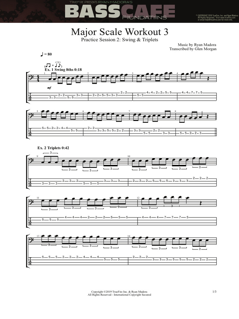 Major Scale Workout 3practice Session 2 - Swing & Triplets | PDF