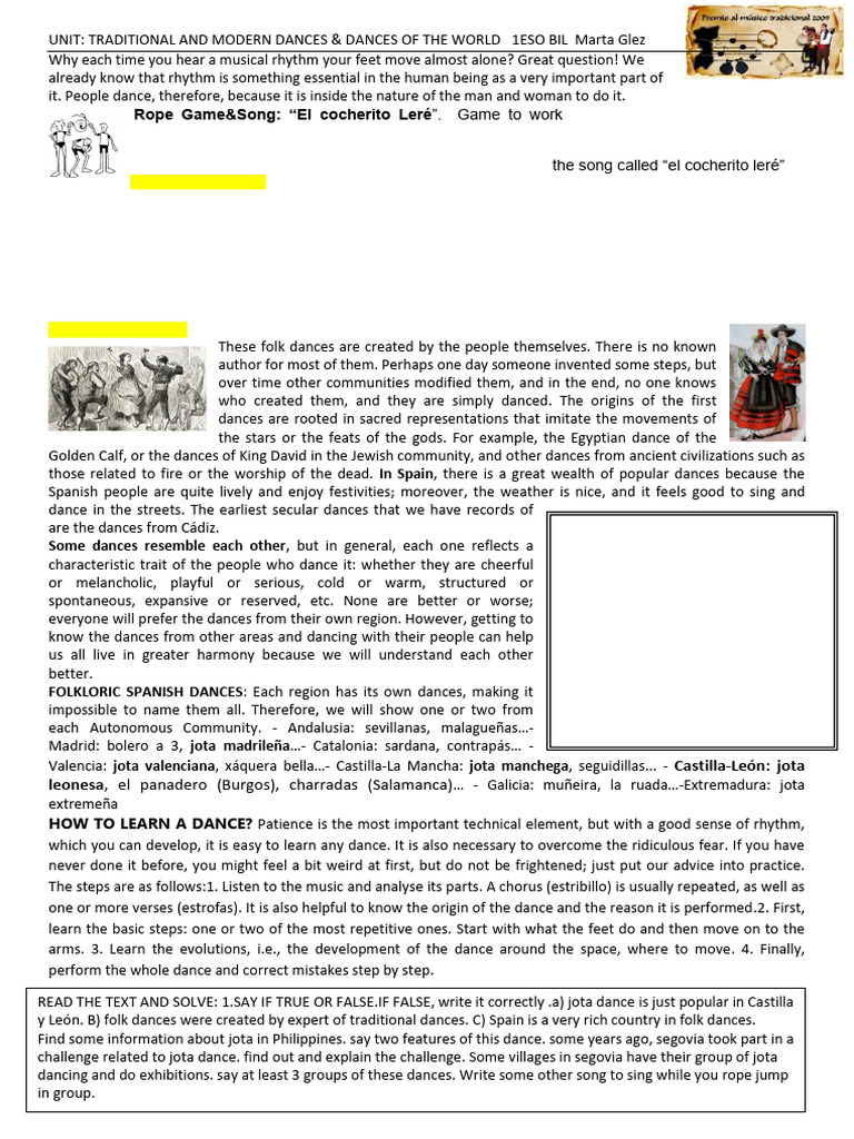 3rd Term Note1 Traditional Dances | PDF | Dances