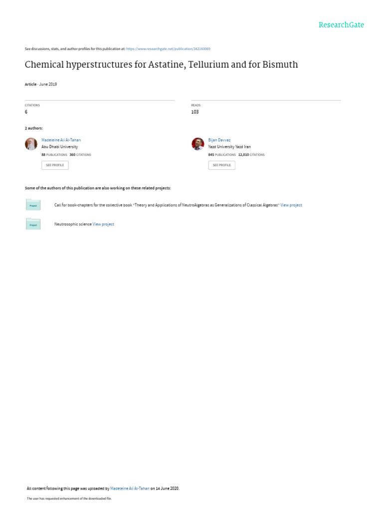 Chemical Hyperstructure For Astatine, Tellerium and Bismuth | PDF ...