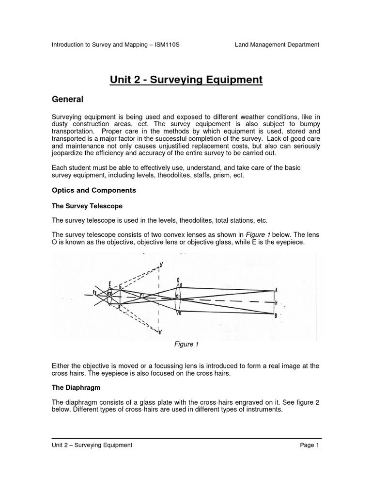 Introduction To Surveying and Mapping - Unit 2 - Surveying Equipment ...