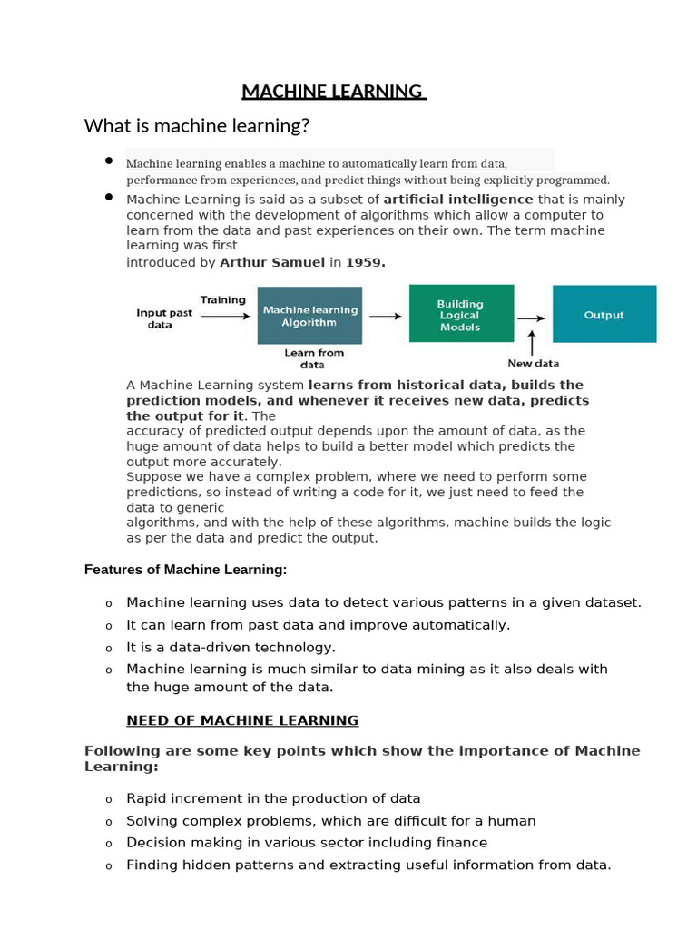 Machine Learning Notes | PDF | Regression Analysis | Machine Learning