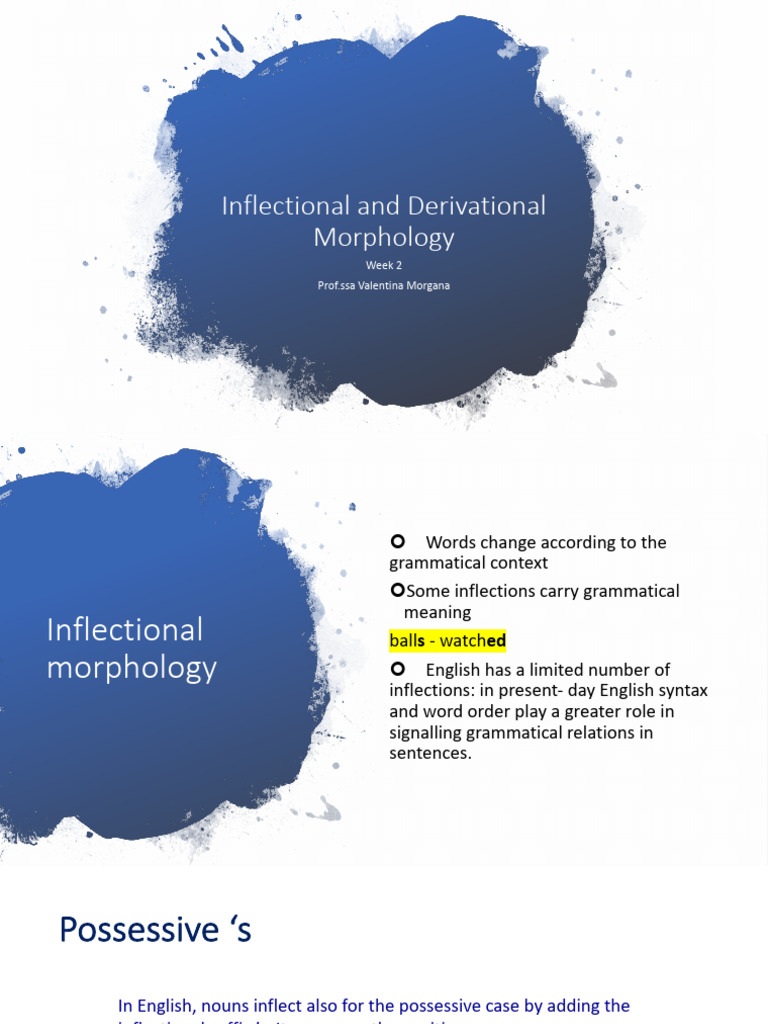 Inflectional and Derivational Morphology | PDF | Word | Morphology ...