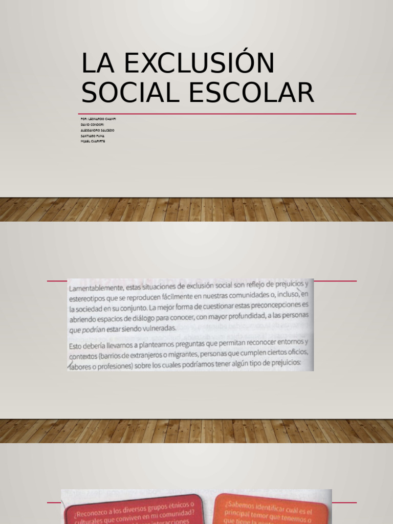 La Exclusión Social Escolar | PDF