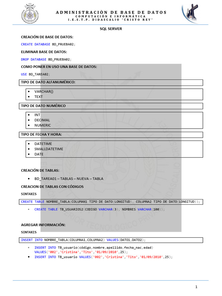 SQL Serfver Códigos | PDF | Ascii | SQL