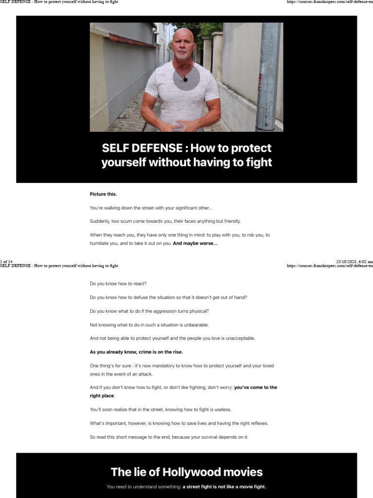 SELF DEFENSE - How To Protect Yourself Without Having To Fight | PDF ...