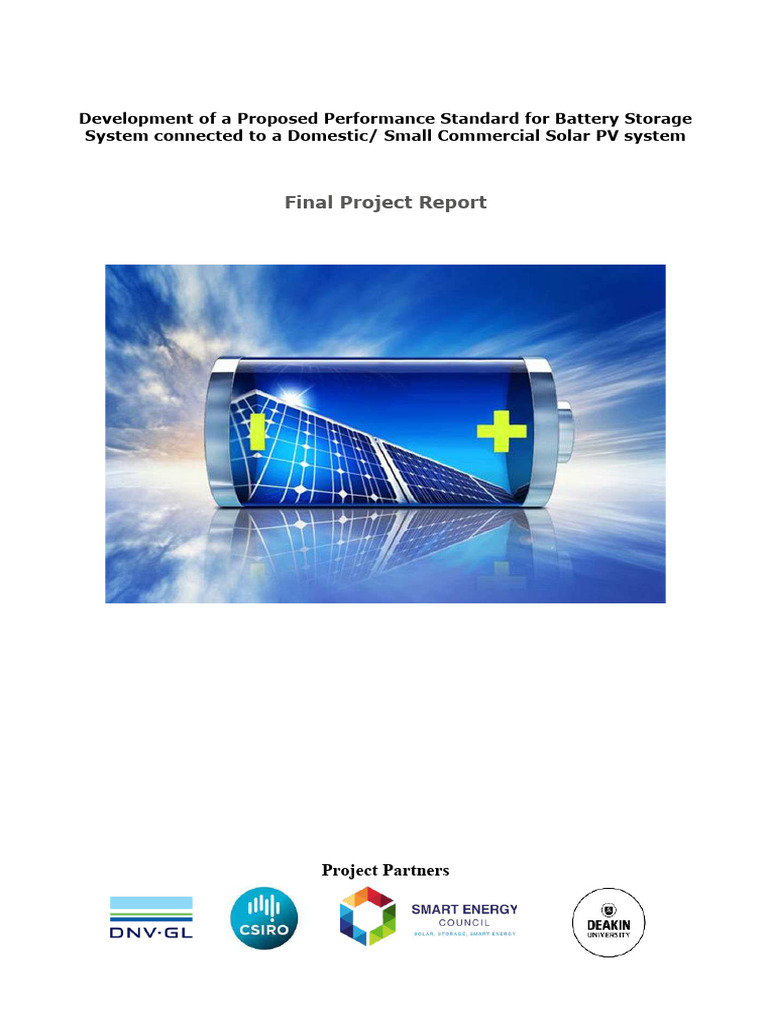 Australian Battery Performance Standard Report | PDF | Photovoltaics ...
