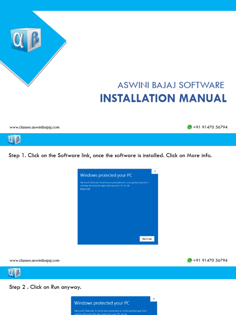 Aswini Bajaj Software Installation Guide | PDF